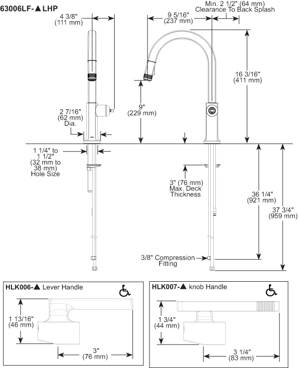 Kintsu® | Pull-Down Faucet with Arc Spout - Less Handle