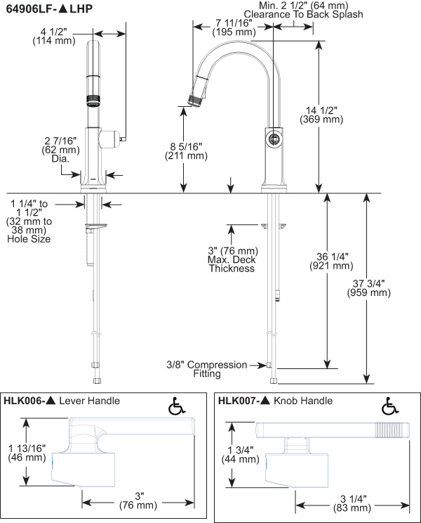 Kintsu® | SmartTouch® Pull-Down Prep Faucet with Arc Spout - Less Handle