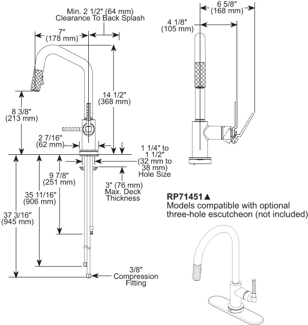 Litze® | Smarttouch Pull-Down Prep Faucet with Angle Spout - Industrial ...