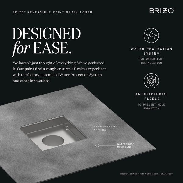 Brizo | 4" Square Drain Rough