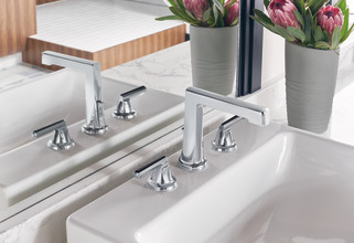 Levoir® | Widespread Lavatory Faucet with High Spout - Less Handles 1.5 GPM