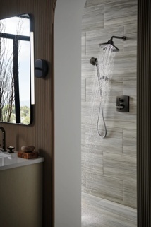 Essential™ Shower Series | 7” Linear Square H2Okinetic® Multi-Function ...
