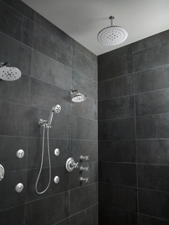 Rook® | 8” H2Okinetic® Round Multi-Function Wall Mount Showerhead