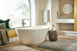 Invari® | Widespread Lavatory Faucet with Arc Spout - Less Handles 1.5 GPM